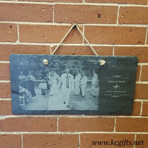 Engraved Photo Slate Tray, Personalized Slate Cheese Board, Wedding ...