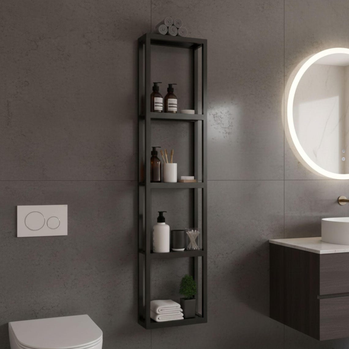 Metal Bathroom Wall Shelfnull