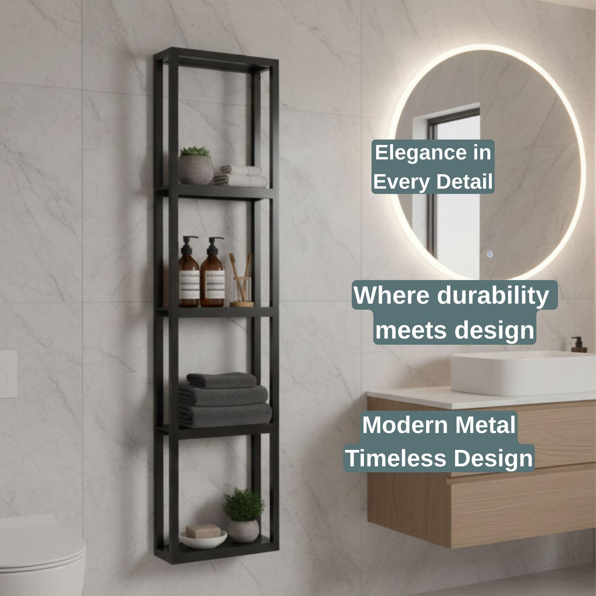 Metal Bathroom Wall Shelfnull