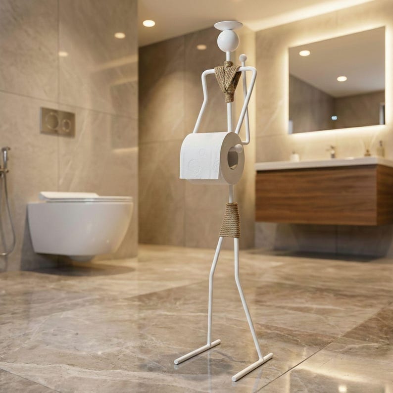 Modern Metal Toilet Paper Holder, Unique Figure Bathroom Decor ...
