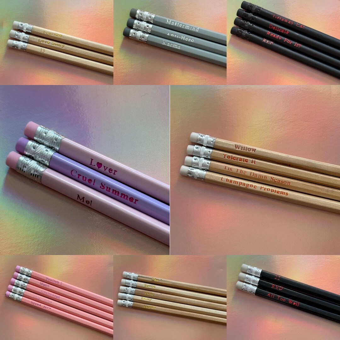 Customised Pencils - Taylor Swift Themed Pencils - Swiftie Gift - Etsy
