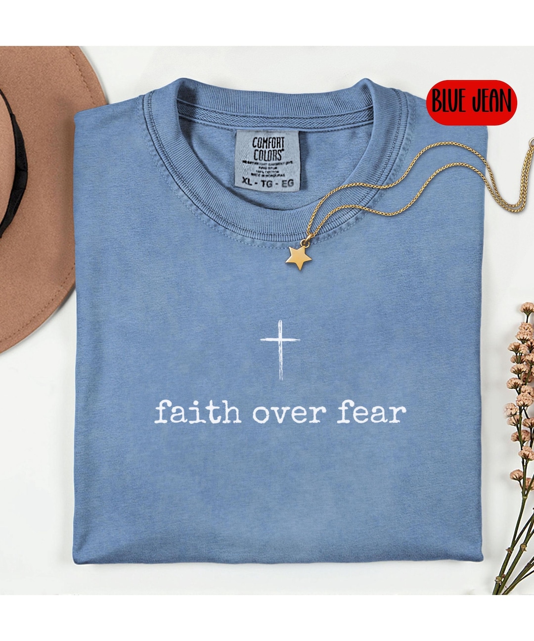 Faith Over Fear Shirt | Unisex Comfort Colors® Christian Shirt ...