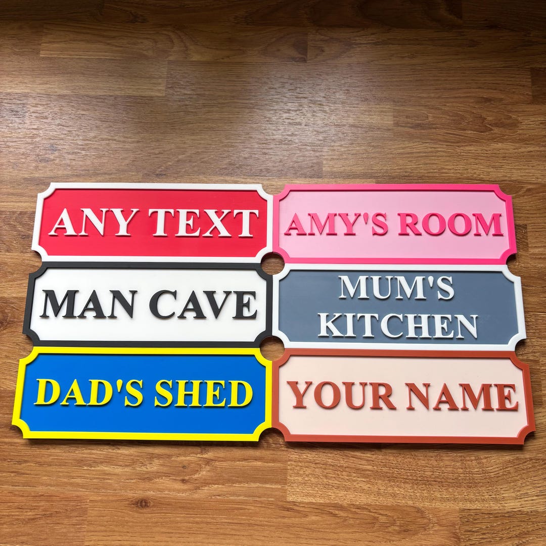 Personalised 3D Printed Sign: Custom Name Plaque, Door or Room Decor ...