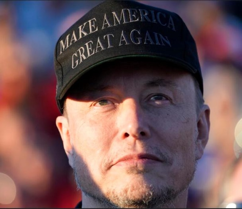 Elon Musk Black Trump Cap, Low Profile Baseball Cap, Dark Maga Hat ...