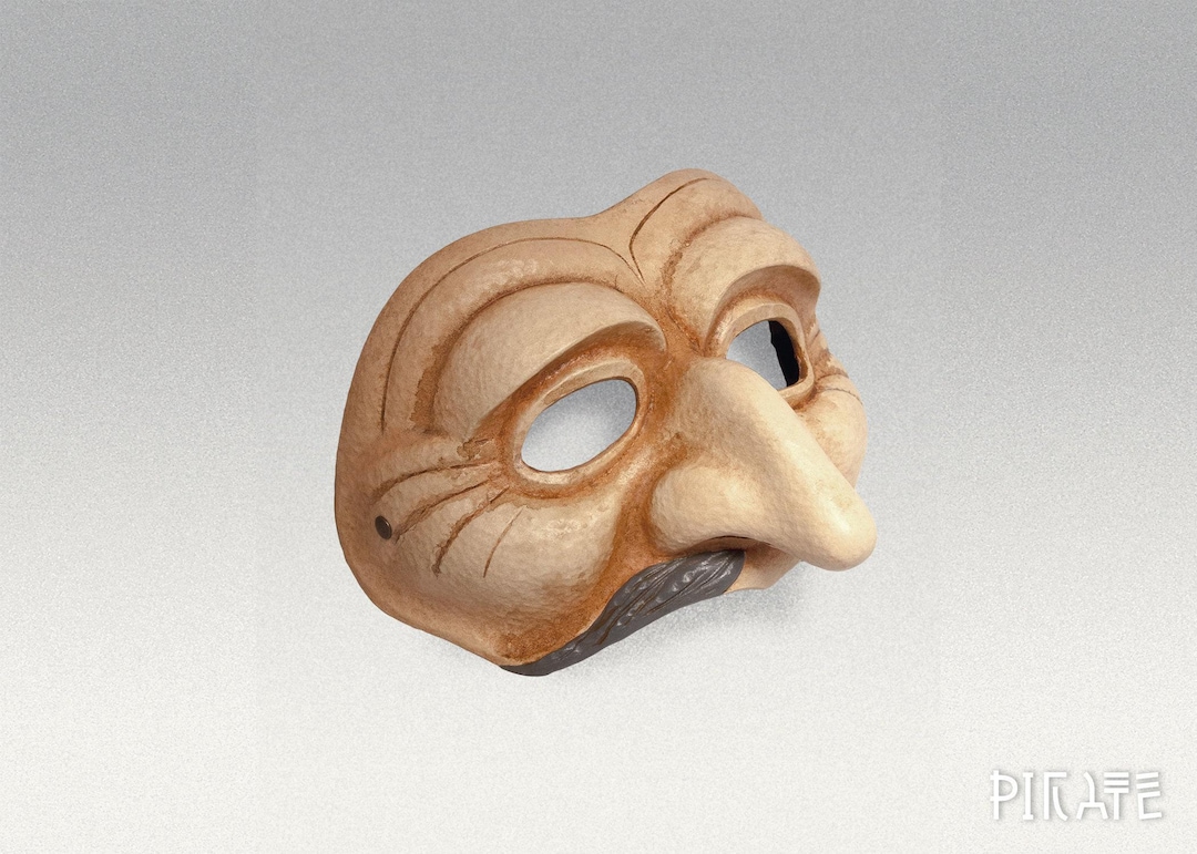 Handcrafted Pantalone Mustache Mask: Commedia Dell'arte Costume ...