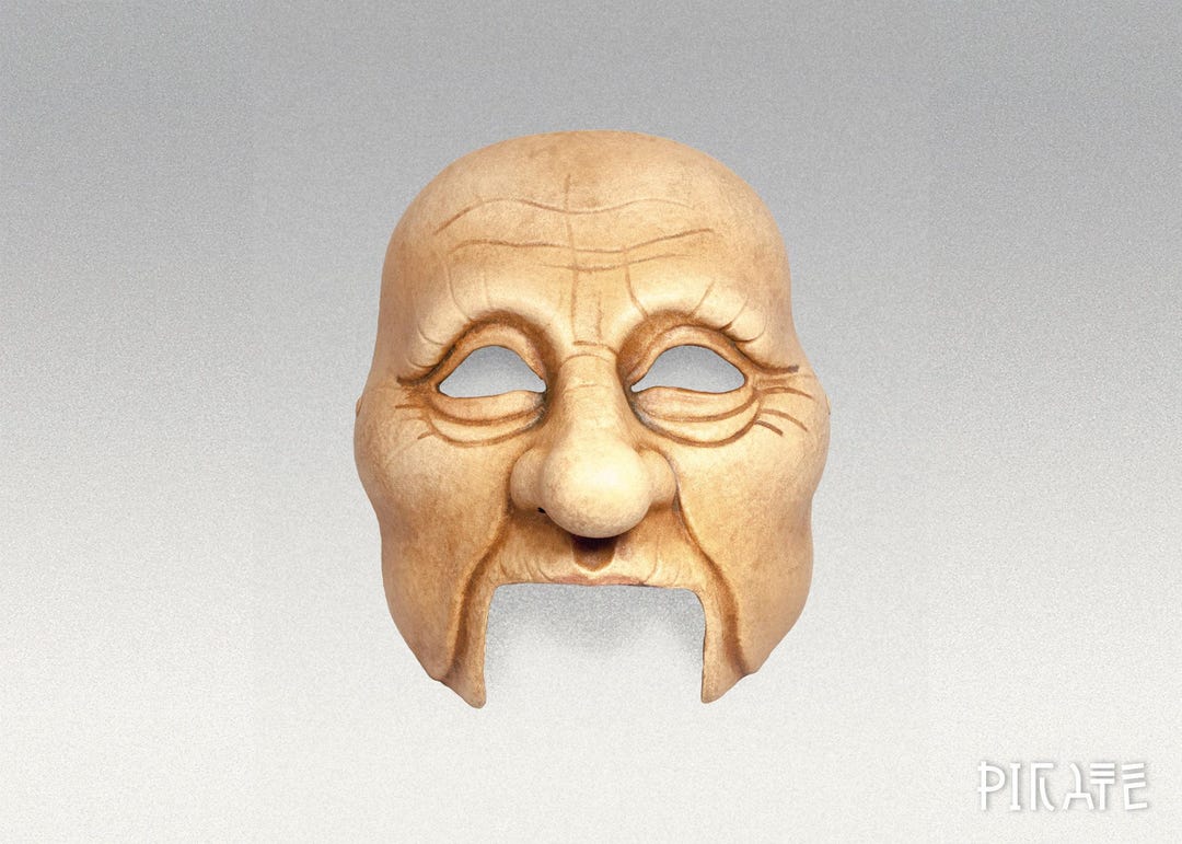 Old Man Half Mask for Theater and Performances - Etsy