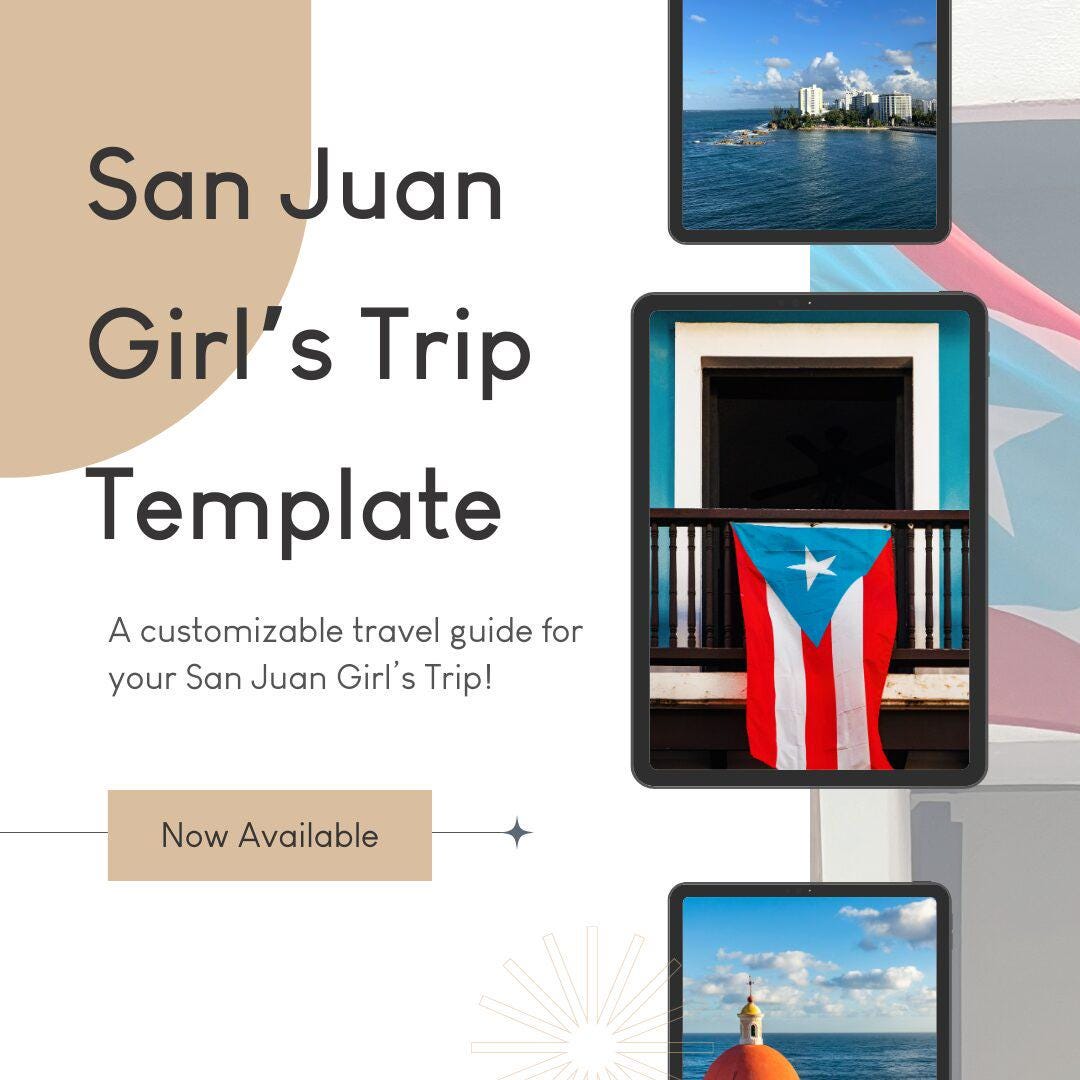 San Juan, Puerto Rico Travel Itinerary Template - Etsy
