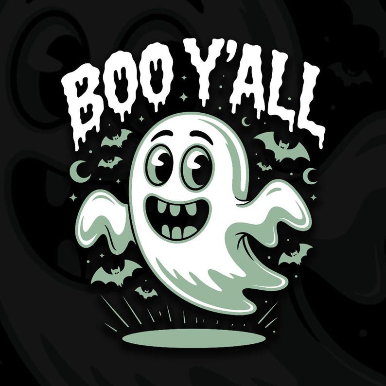 Boo Y'all Tshirt Design, Holographic Png, Sublimation Designs for ...