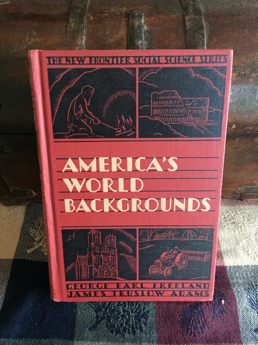 America's World Backgrounds by George Earl Freehand 1947 Vintage School ...