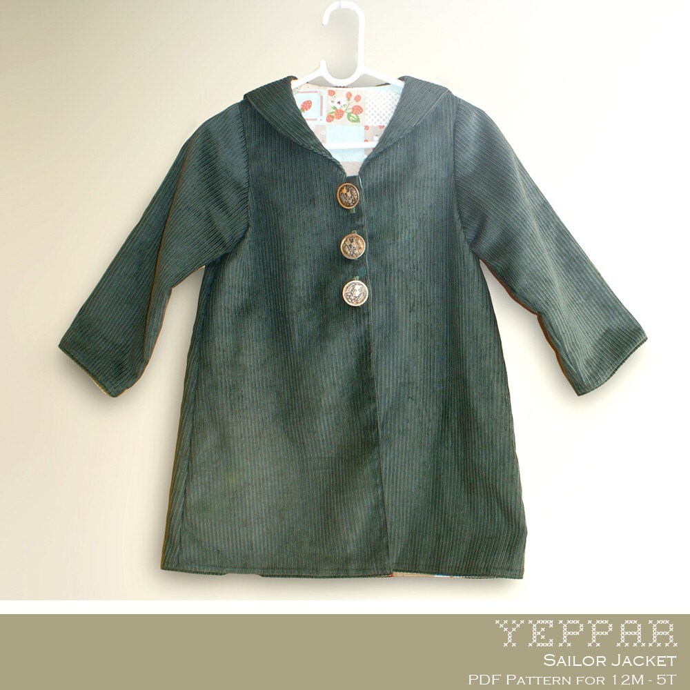 No Serger - PDF Pattern - Sailor Jacket for 12M - 5T and Tutorial. - Etsy