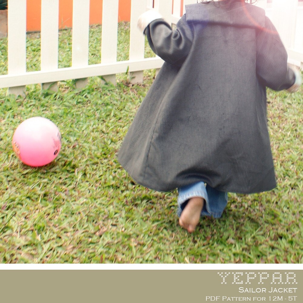 No Serger - PDF Pattern - Sailor Jacket for 12M - 5T and Tutorial. - Etsy