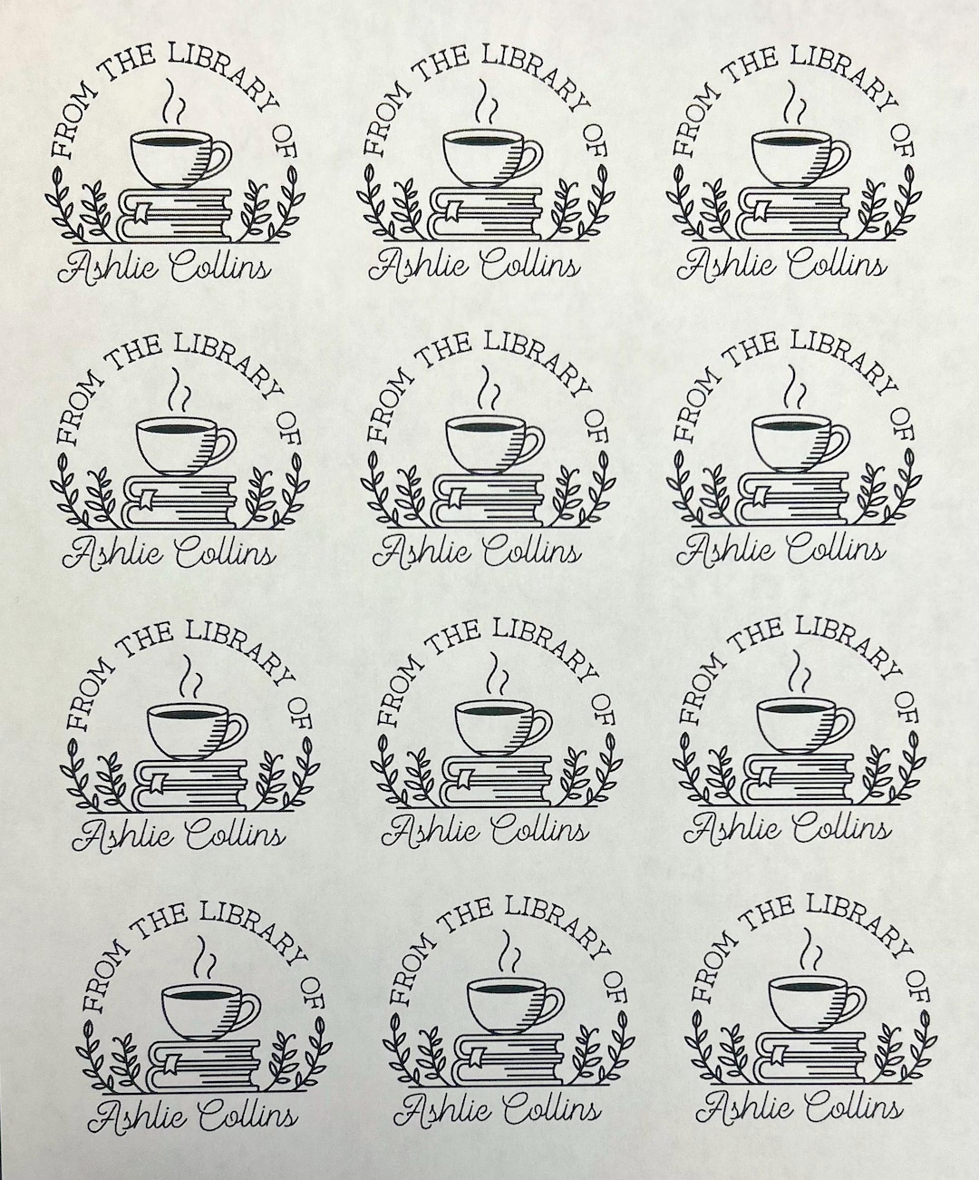 Customized "from the Library Of" Book Stickers in Various Sizes and ...