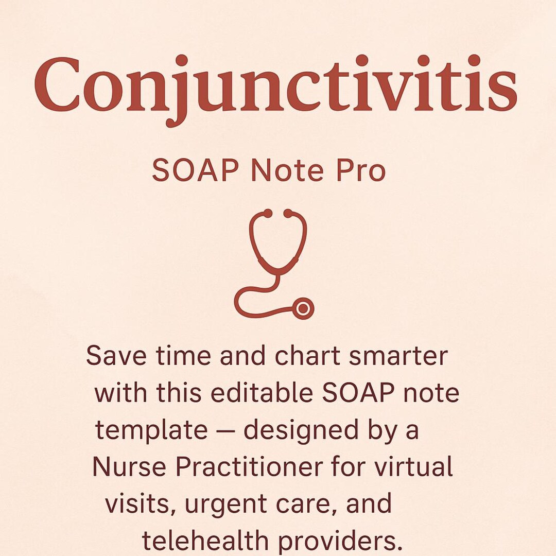 Pink Eye (conjunctivitis) SOAP Note Template Bundle | Editable ...