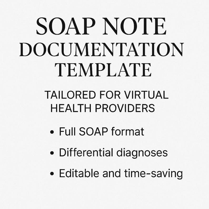 Influenza (flu) SOAP Note Template – Editable & Telehealth Ready - Etsy