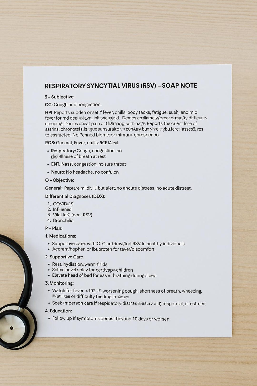 RSV (respiratory Syncytial Virus) SOAP Note Template – Editable ...