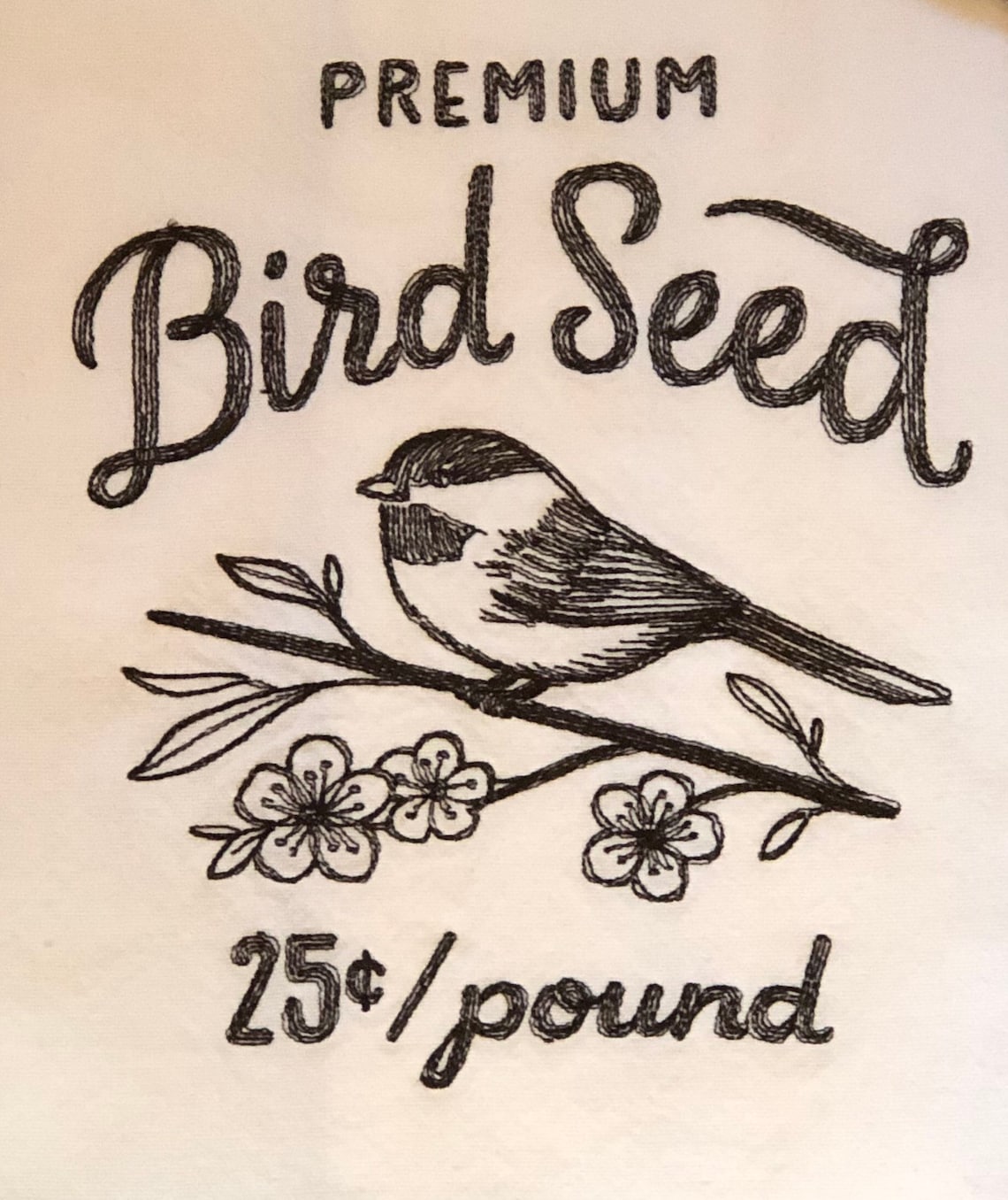 Vintage Farmers Market Bird Seed sign machine embroidered | Etsy