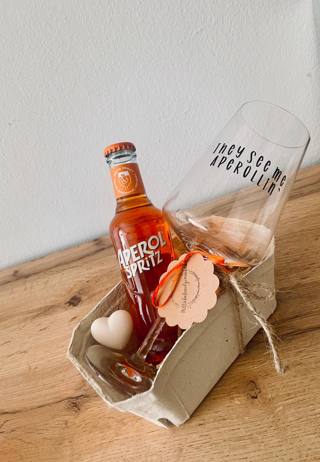 Aperol Spritz Wine Glass - "they See Me Aperollin" - Summer Party Gift ...
