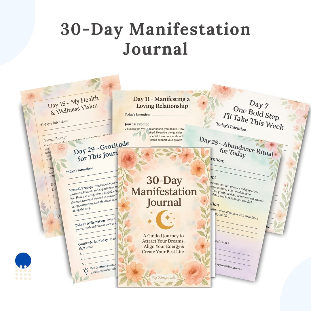 30-day Manifestation Journal, Digital Law of Attraction Planner, Daily ...