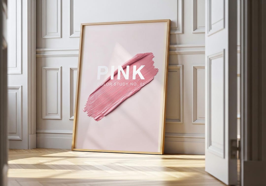Pink Brush Stroke Print – Minimalist Printable Wall Art, Modern ...