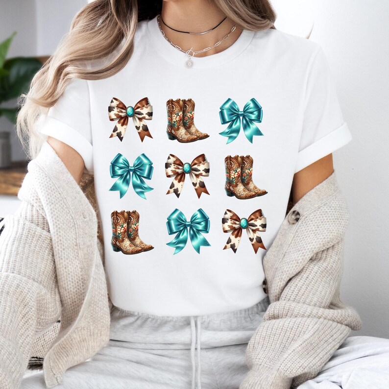 Bows and Boots PNG Digital Design, Western PNG, Sublimation Design ...