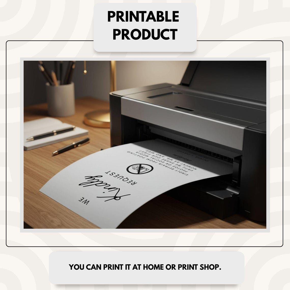 We Kindly Request No Photo Sign Template, Minimal Wedding Sign, No ...