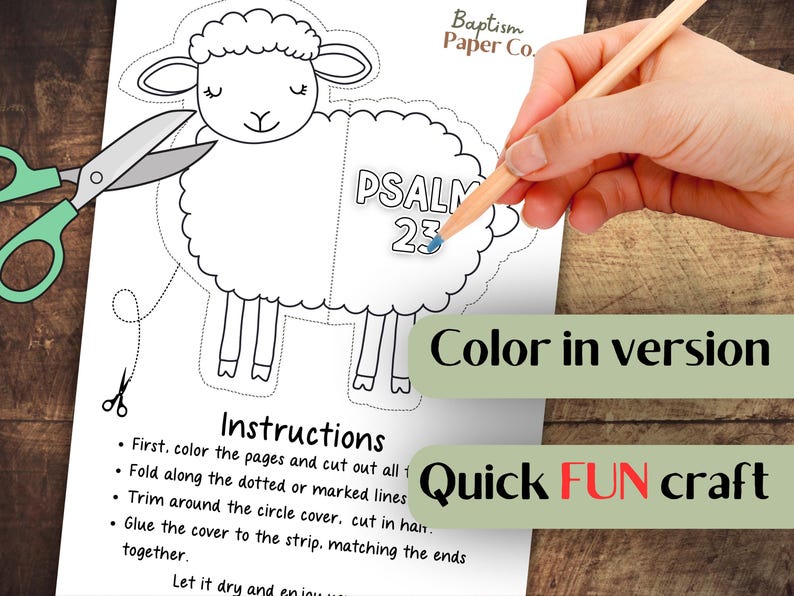 Psalm 23: Sunday School Craft (digital Download) - Etsy