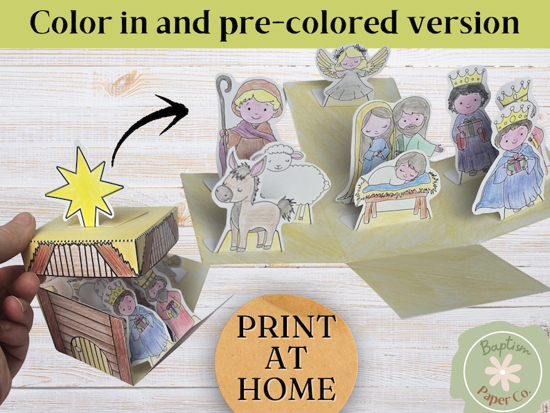 Pop-out Nativity Scene Craft, Bible Story Activity (digital Download ...