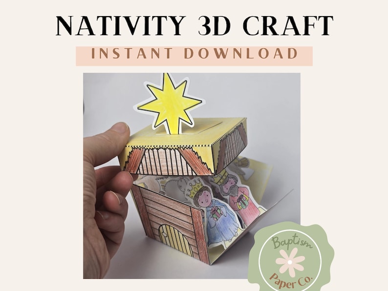 Pop-out Nativity Scene Craft, Bible Story Activity (digital Download ...