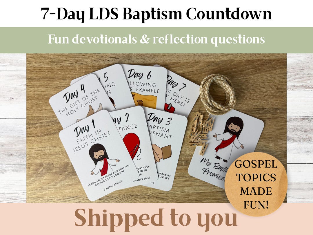 LDS Baptism Countdown Banner Kit: 7-day Spiritual Prep - Etsy