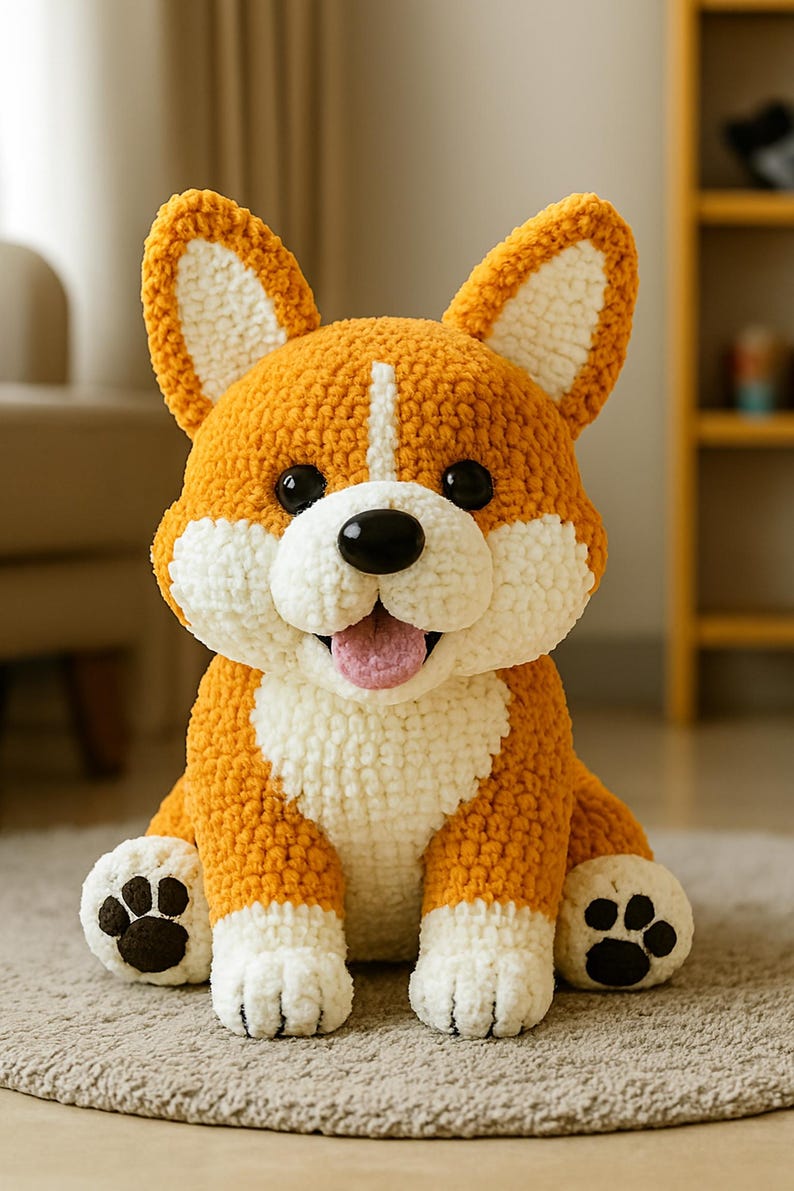 Amigurumi Corgi Crochet Pattern | Loaf Pose Dog Plush (PDF) - Etsy