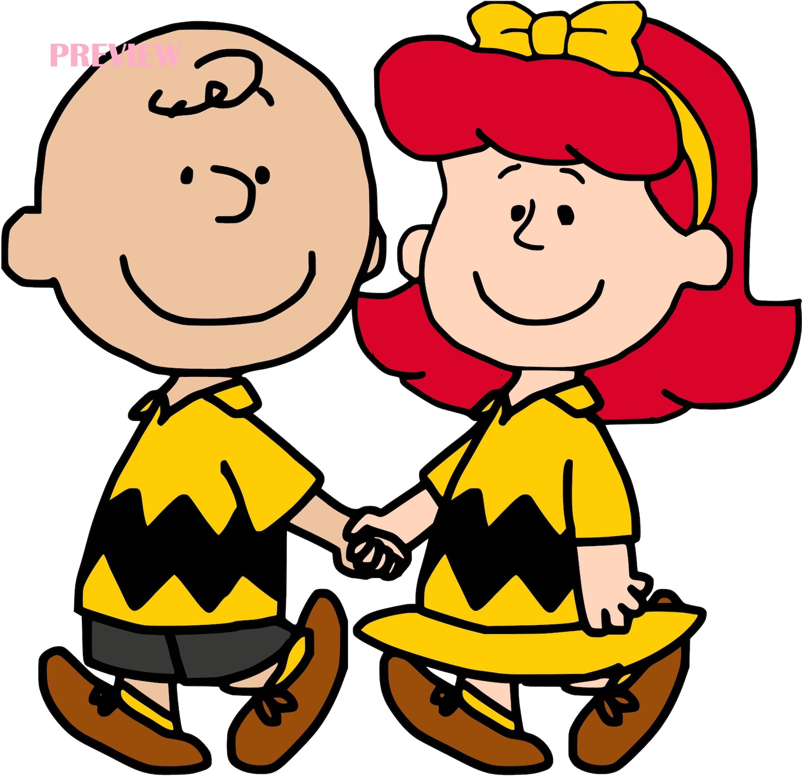 Charlie Brown Inspired Kids Clipart | Peanuts Style Retro Cartoon Boy ...