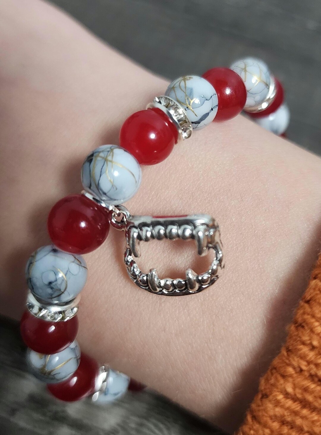 Vampire Fang Charm Bracelet - Etsy