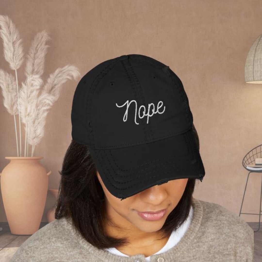 Nope Embroidered Baseball Cap- Funny Adjustable Hat, Casual Streetwaer ...