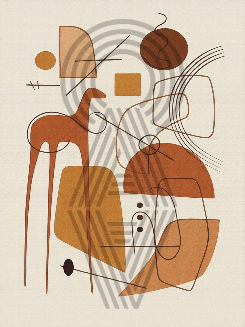 Minimalist Scandinavian Abstract Wall Art Print | Spiced Neutrals ...