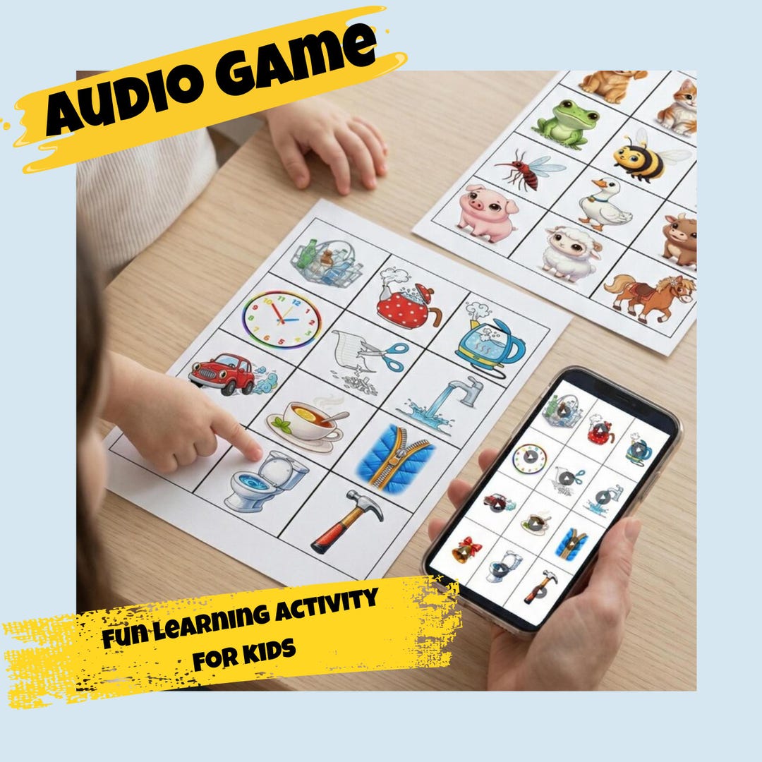 Audio Learning Game for Toddlers, Guessing Sounds, Montessori Game (PDF ...