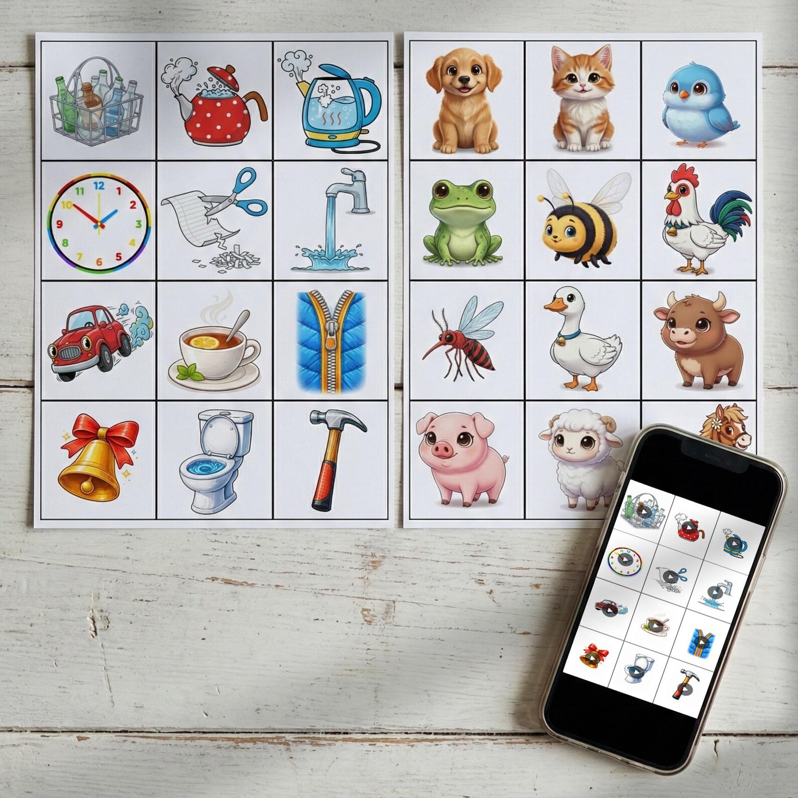 Audio Learning Game for Toddlers, Guessing Sounds, Montessori Game (PDF ...