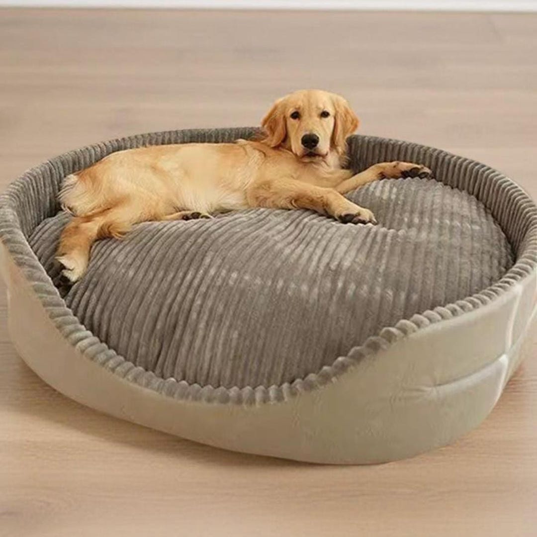 Extra Large Cozy Dog Bed – Soft Corduroy Pet Bed for Medium & Large ...