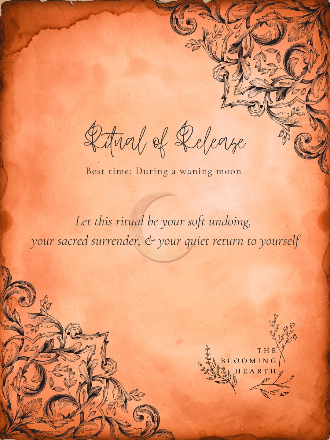 Ritual of Release | Ritual Kit for Letting Go | Waning Moon Ceremony - Etsy