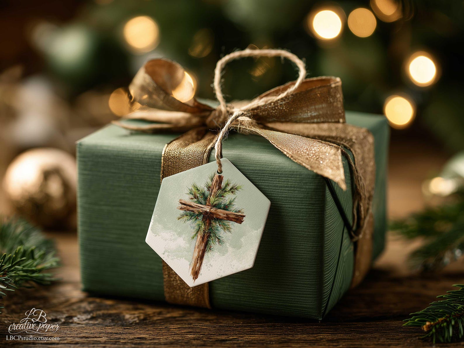 Christian Cross Christmas Gift Tags (set of 12) - Rustic Watercolor ...
