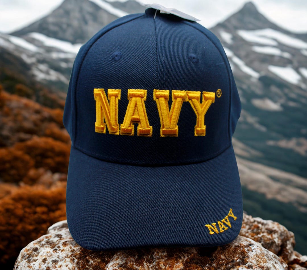 U.S. Navy Blue Hat – Military US Navy Baseball Cap – Embroidered Navy ...