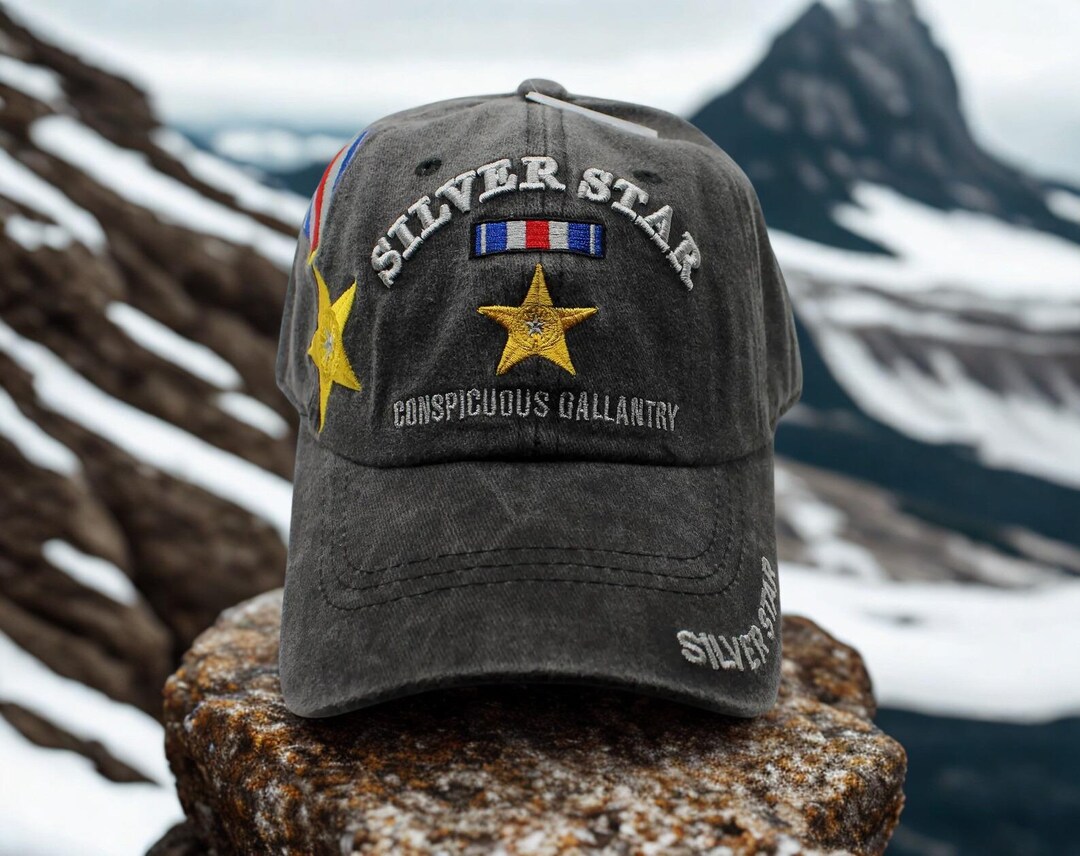Silver Star Veteran Military Baseball Hat. Conspicuous Gallantry ...
