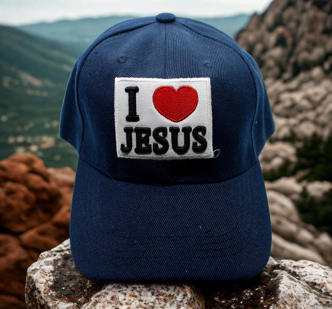 I Love Jesus Hat. Jesus Christ Hat. Jesus Blue Hat. Bold Christian ...