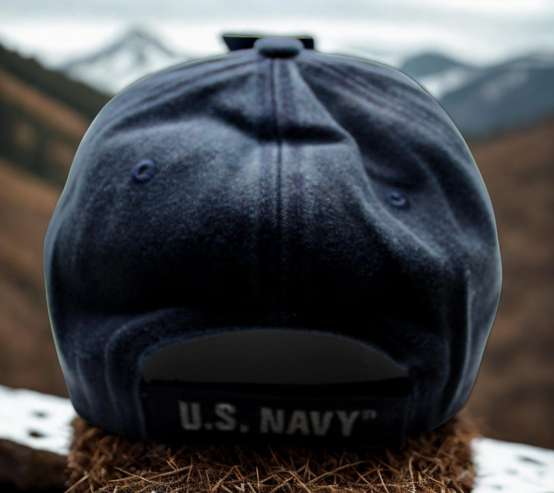 U.S. Navy Hat – Washed Blue Baseball Cap. Embroidered Navy Logo ...
