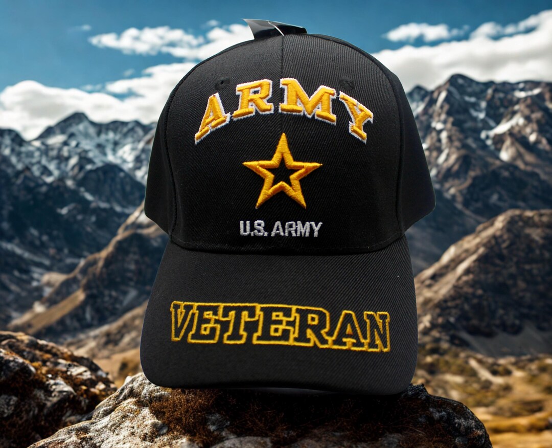 Veteran U.S. Army Hat – Officially Licensed Black Cap With Embroidered ...
