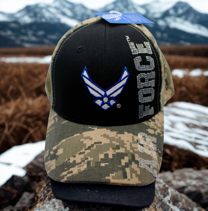 U.S. Air Force Hat – USAF Logo Camo/black Cap – Officially Licensed ...