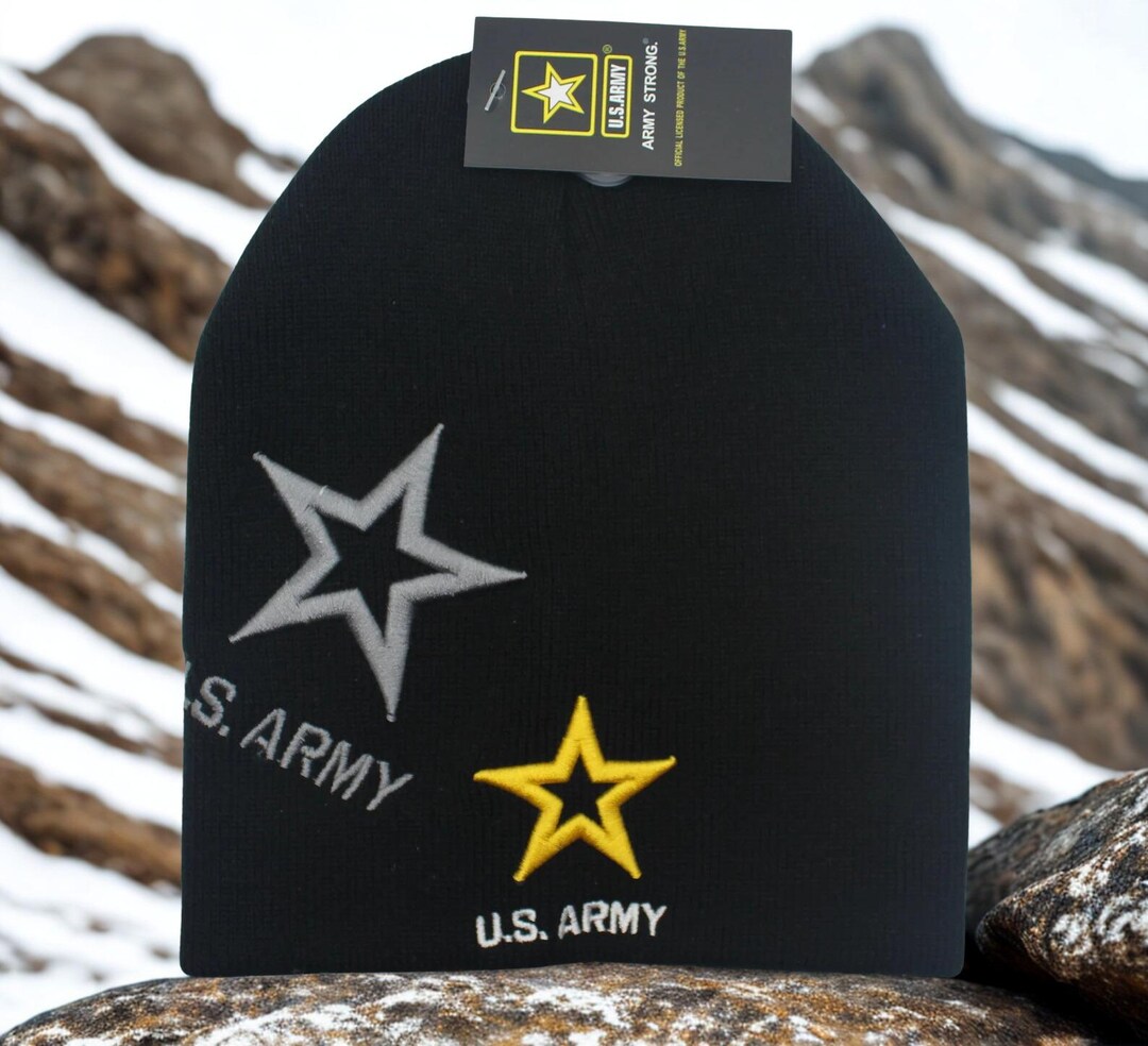 US Army Beanie. Official U.S. Army Black Beanie. Army Star Logo Knit ...