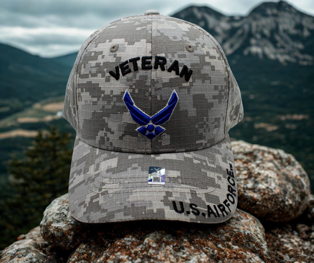 U.S Air Force Veteran Hat. Camo USAF Veteran Baseball Cap. Officially ...