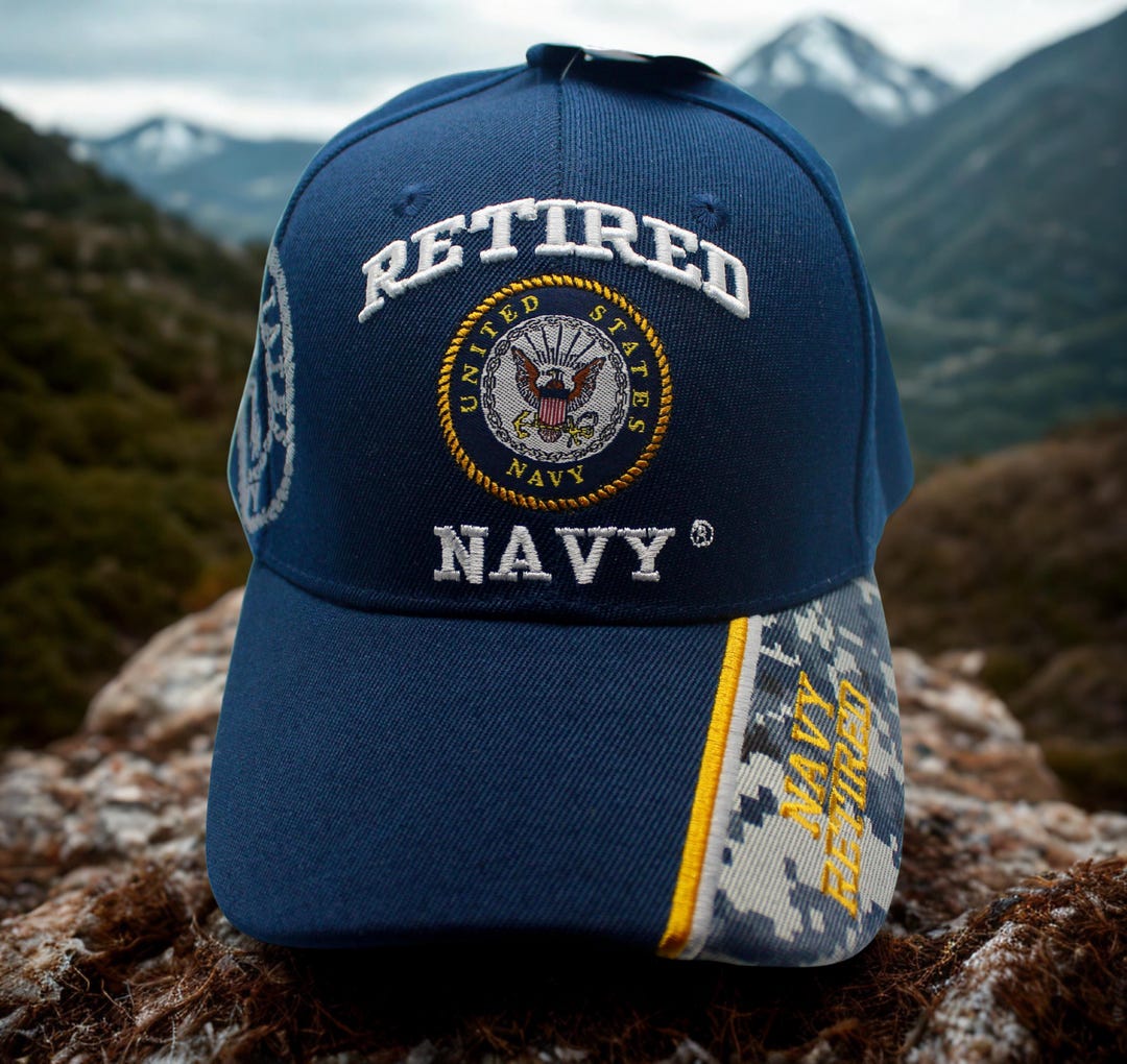 Retired Navy Blue Hat – Officially Licensed U.S. Navy Veteran Cap ...