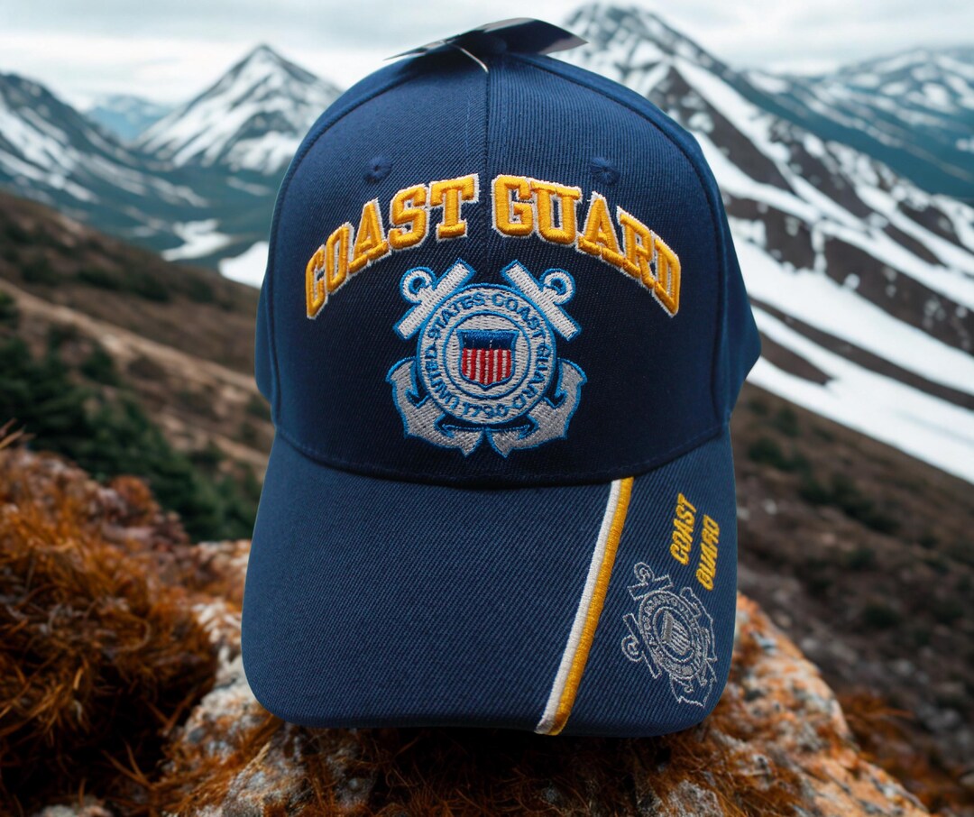 U.S. Coast Guard Hat. Navy Blue Military Baseball Cap. Embroidered ...