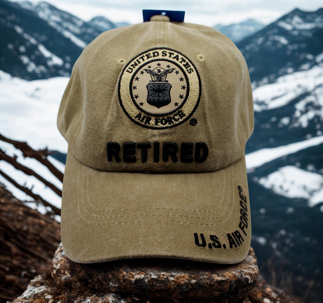 U.S Air Force Retired Hat – Washed Brown USAF Retired Baseball Cap ...